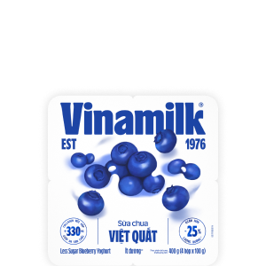 Sữa chua ăn Vinamilk Việt quất Ít đường + collagen | Vinamilk
